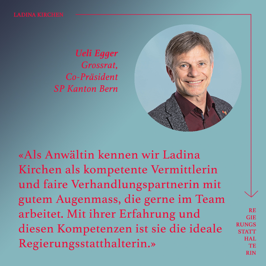 Ladina Kirchen am 13. Juni 2021 als Regierungsstatthalterin wählen.